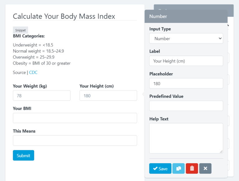 How to create Calculation Forms (BMI Calculator with Math Formulas) – Easy Forms Support