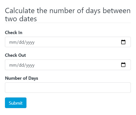 Calculate The Number Of Days Between Two Dates Easy Forms Support