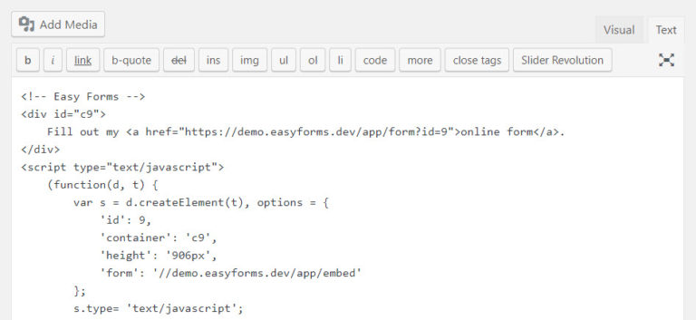 Add Easy Forms To Wordpress Pages And Posts Easy Forms Support