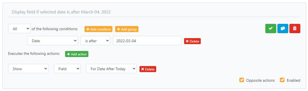 Date Based Conditional Logic – Easy Forms Support